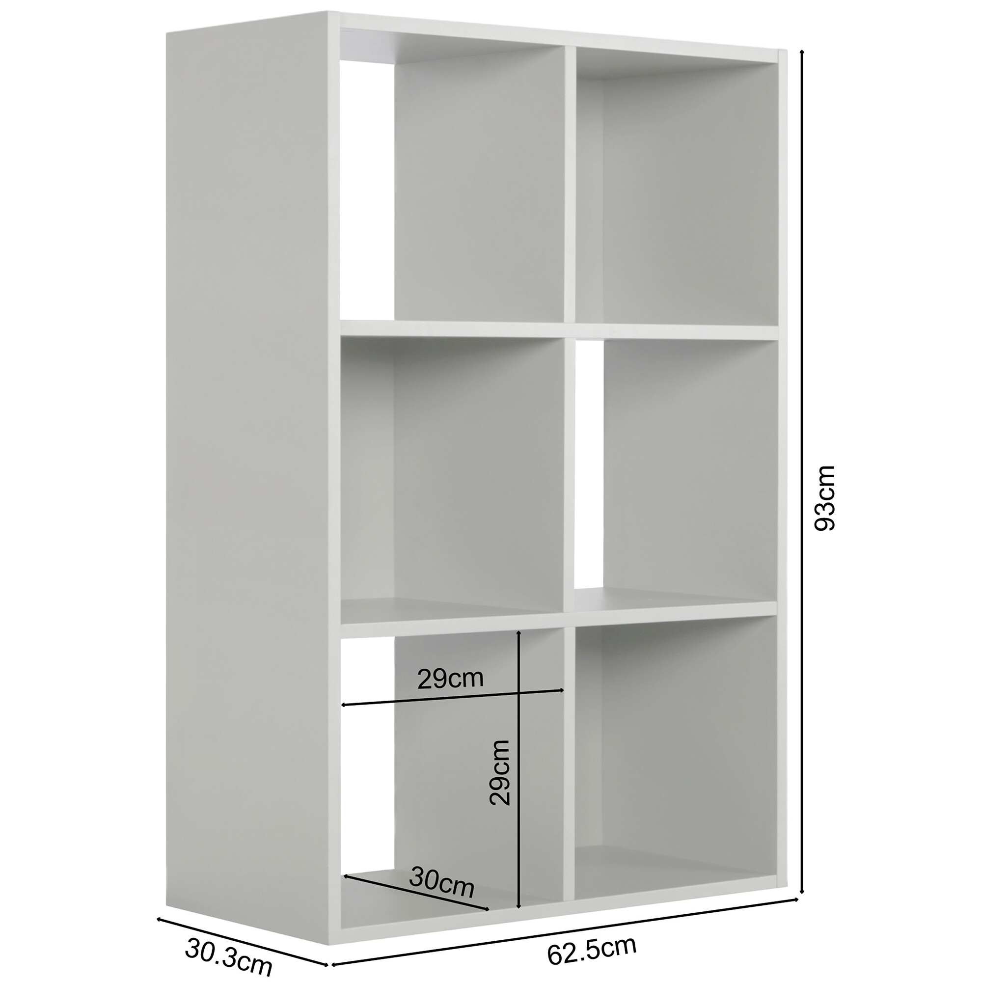 (No Drawers) Charles Jacobs Grey 6 Cube Open Book Shelf Storage Unit on ...