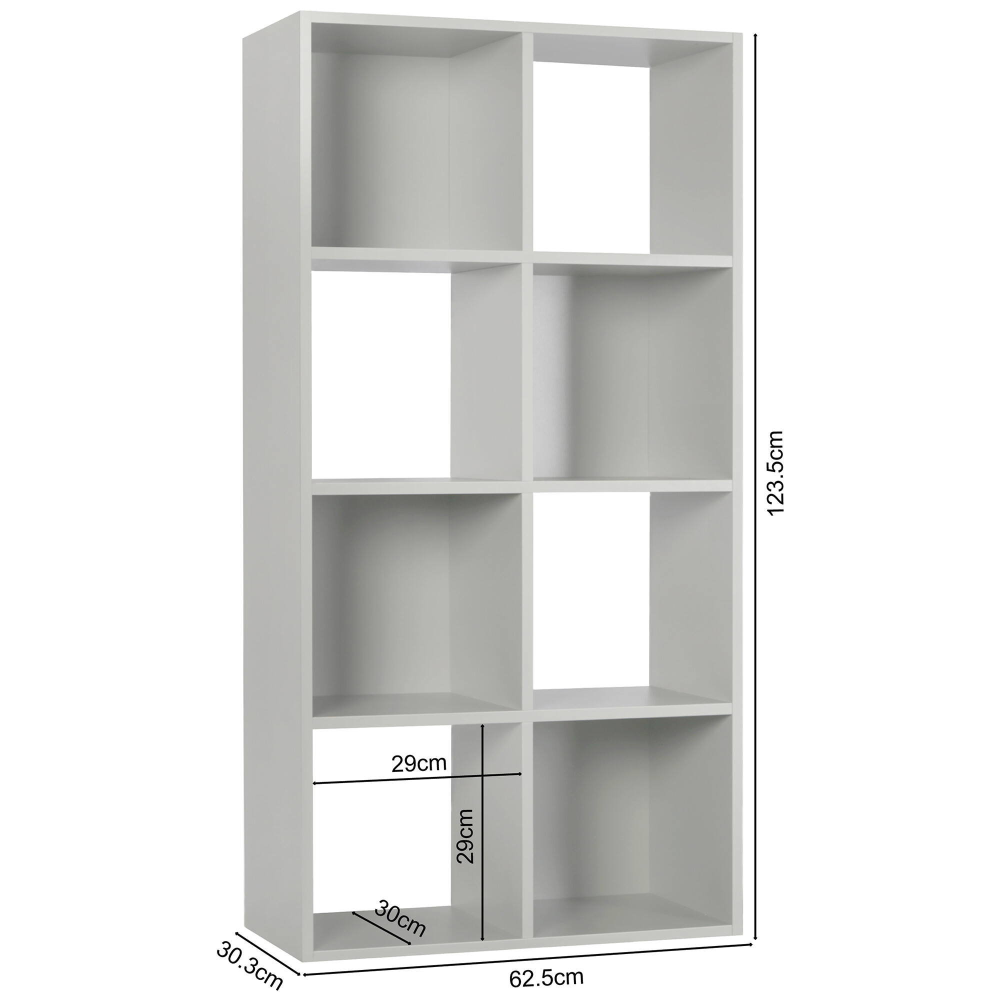 (4 Grey Drawers) Charles Jacobs Grey 8 Cube Open Book Shelf Storage ...