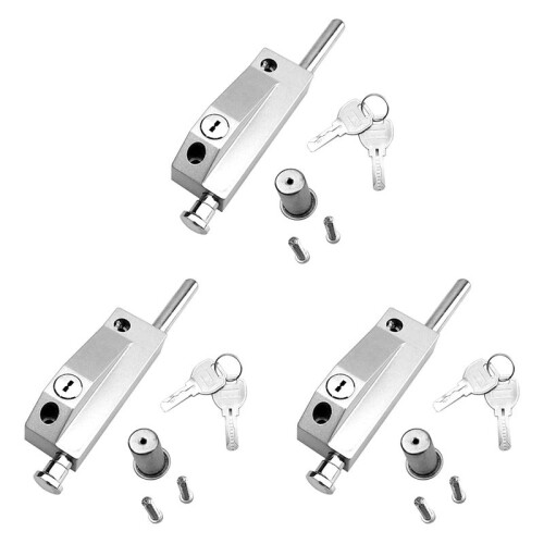 3X Sliding Door Lock for Window Glass Patio Doors Silver Auxiliary ...
