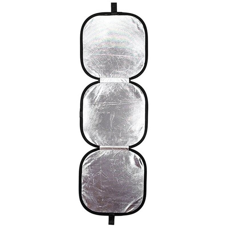 Two Sides Trifold Reflector Foldable Disc Hand Hold Gray/White Balance ...