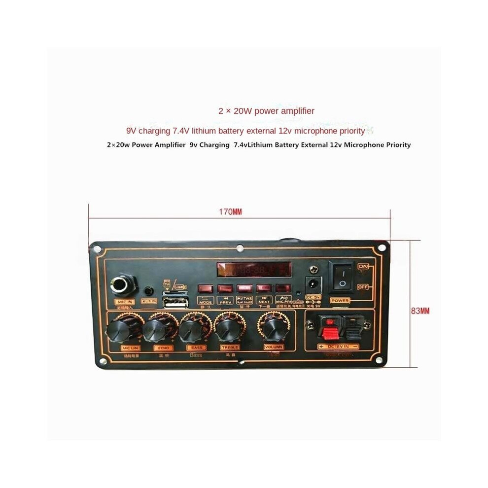 20W+20W Amplifier DIY MP3 Decoder Board 7.4v Music Player FM Radio ...