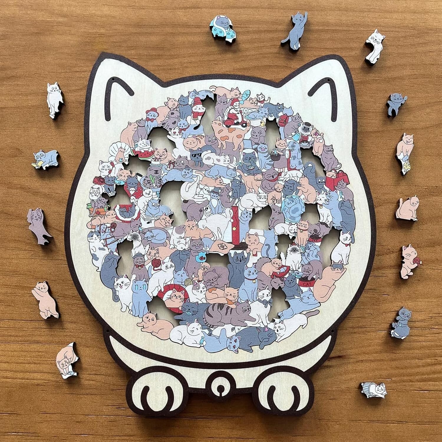 Morandi Cat-Shaped Wooden Jigsaw Puzzle 135 Pieces on OnBuy