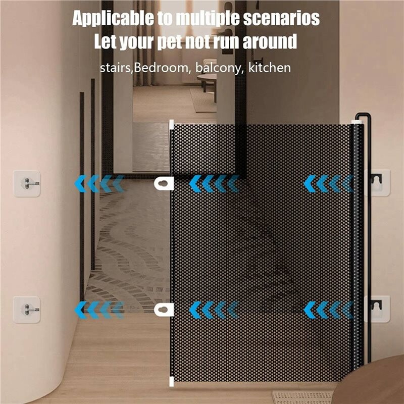 2X Retractable Pet Safety Gate Baby Barrier Indoor Mesh Fence Stair ...