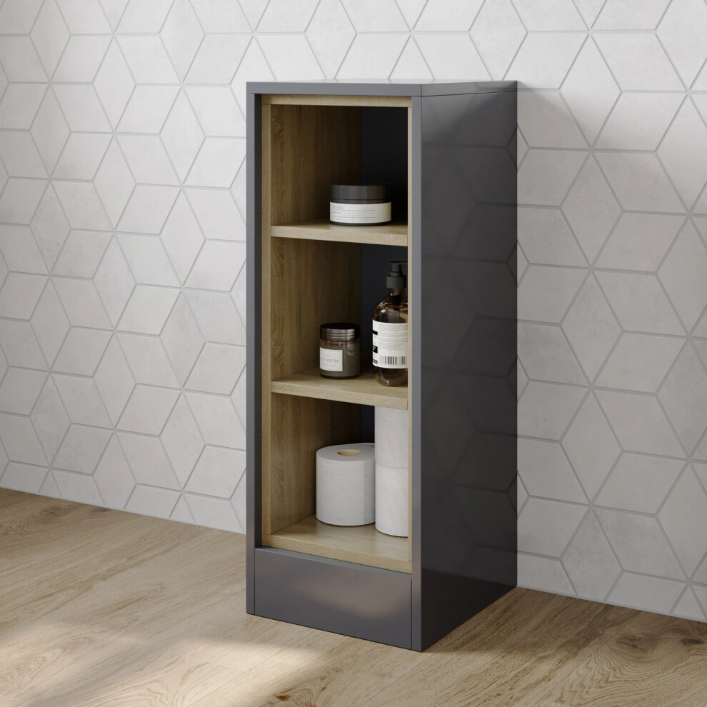 Purefino Grey Gloss Toilet & Semi Recessed Basin Vanity Unit ...