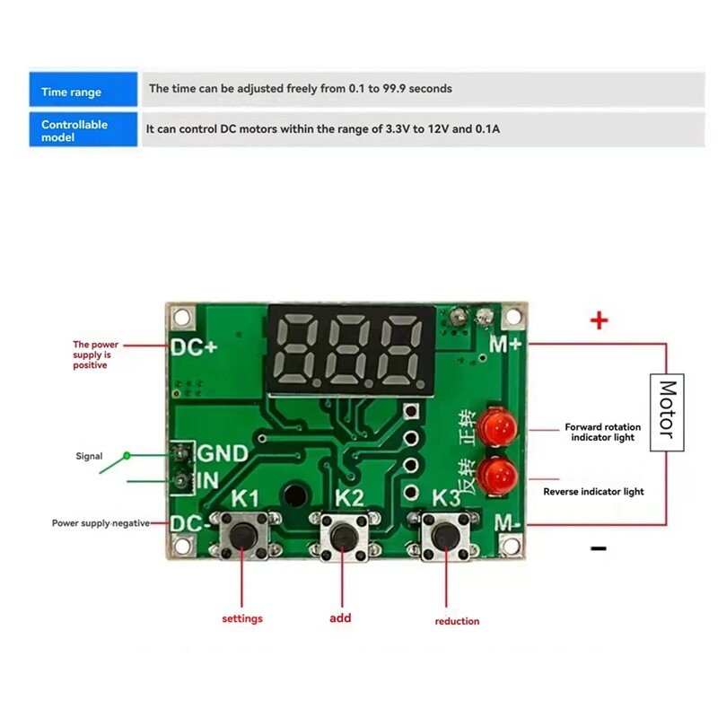 Motor Forward and Reverse Controller Board Automatic Cycle Delay Timer ...