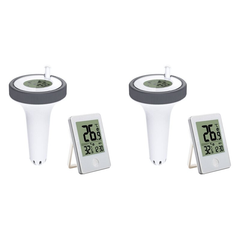 2X Wireless Pool Thermometer Floating Easy Read,Digital Pool ...