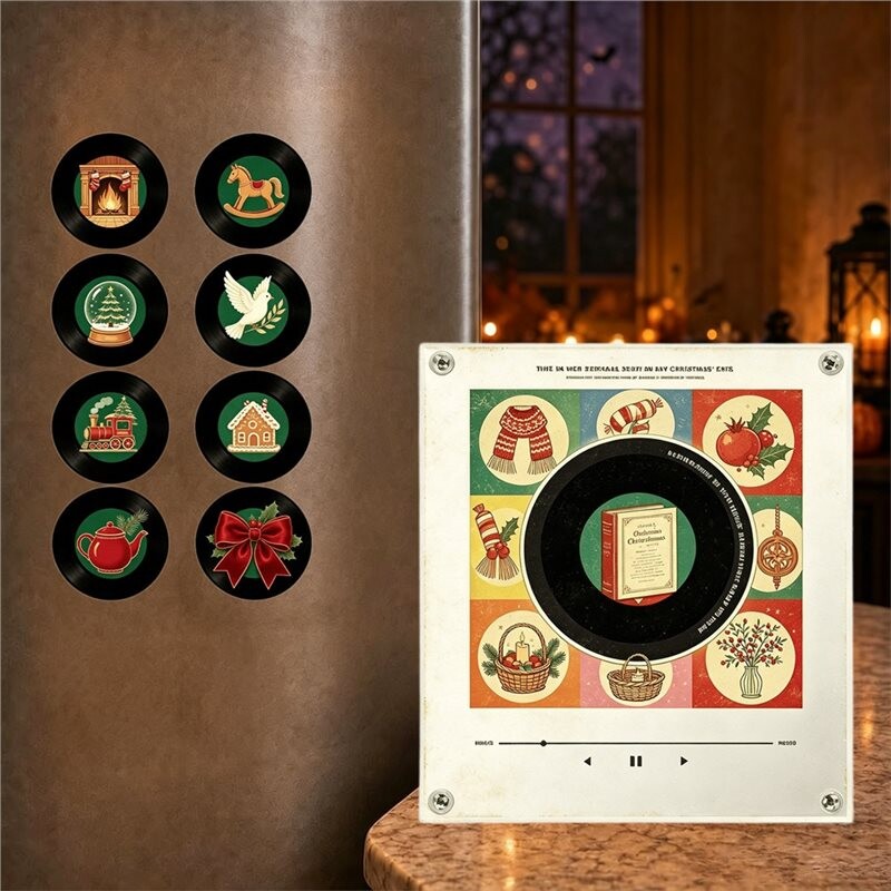 Magnetic Music Fridge Magnet Fridge Customizable Audio Cards Built-in ...