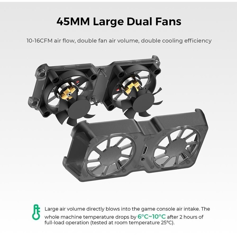 Dual Fan Magnetic Cooling Back Clip 3 Speed Adjustable Radiator Instant ...